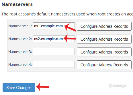 How to Change the Default Nameservers in the WHM Root - Newsys